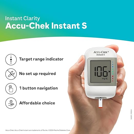 Accu-Chek Instant S Blood Glucose Glucometer Kit with Vial of 10 Strip ...