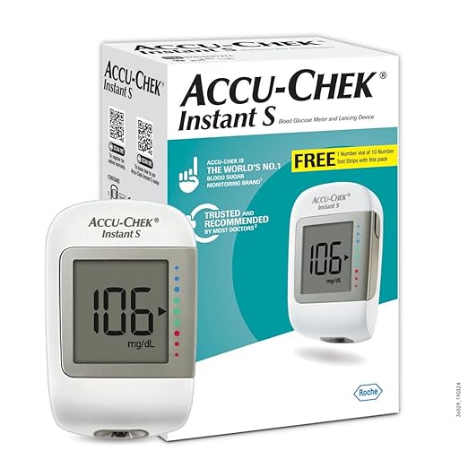 Accu-Chek Instant S Blood Glucose Glucometer Kit with Vial of 10 Strip ...